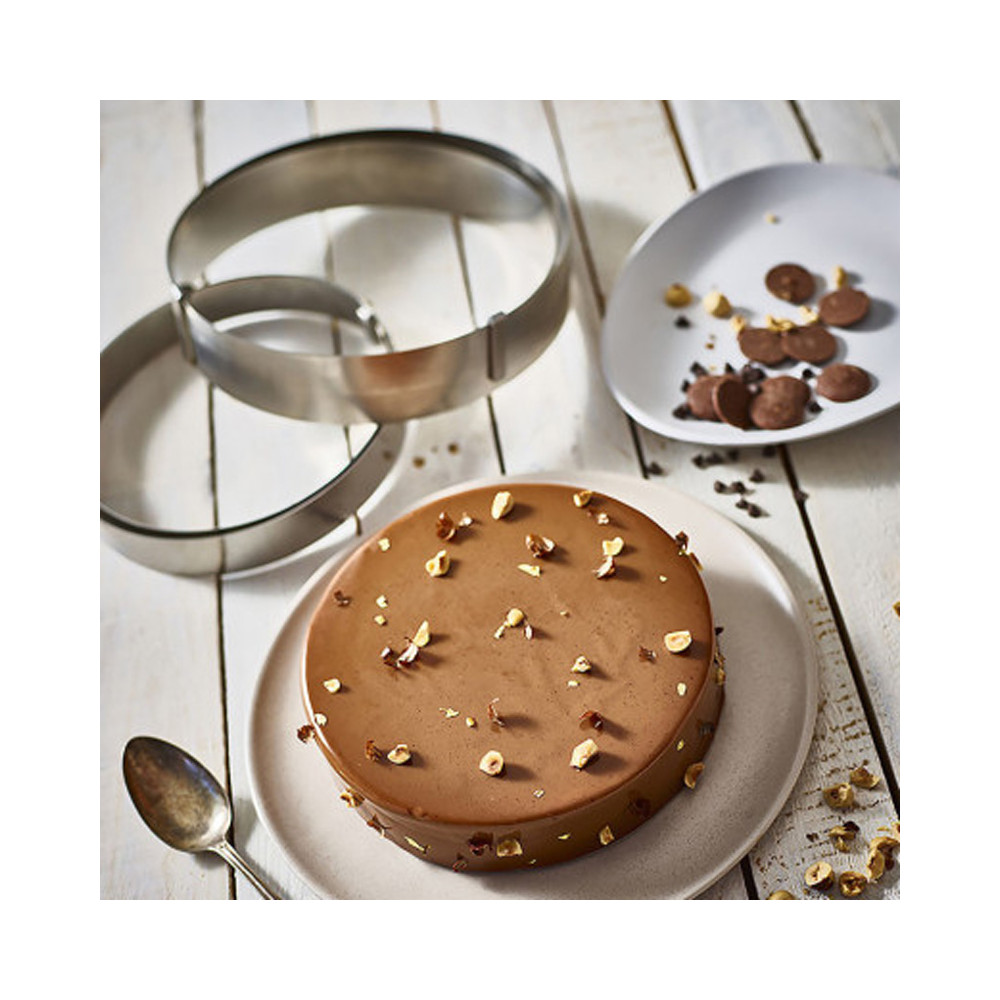 Cercle moule gradué extensible inox De Buyer - 3 hauteurs