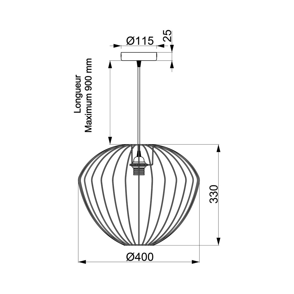 Suspension lustre Beloune S ALUMINOR - 3 modèles