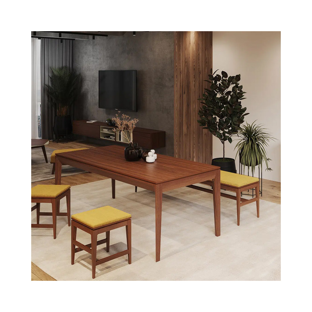 Banc Buzz Dasras bois et tissu - 19 finitions 3 tailles