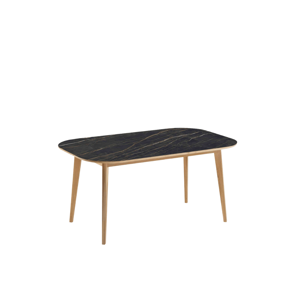 Table à manger extensible Snack Dasras céramique bois chêne ou noyer - 10 finitions 10 tailles