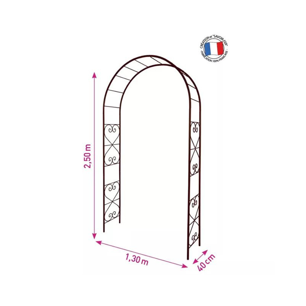 Arche de jardin Louis Moulin Romantique fer vieilli en acier