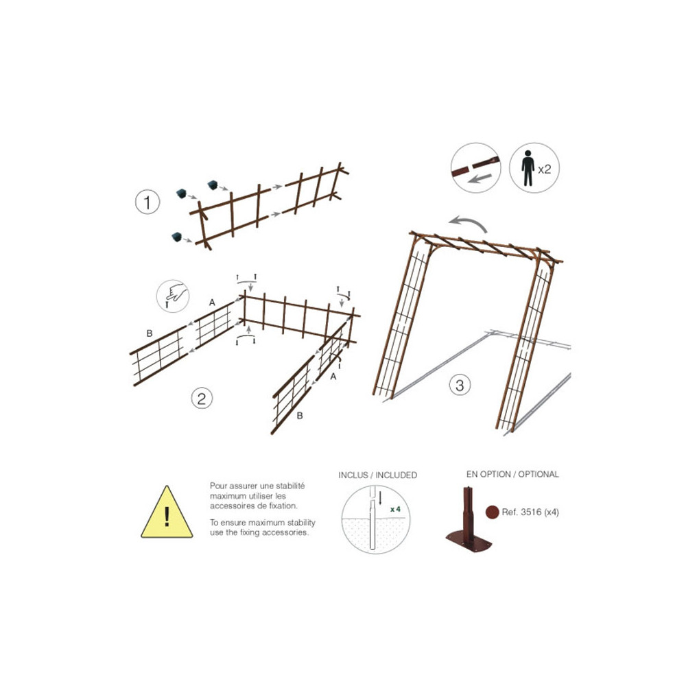 Pergola Louis Moulin Grand modèle fer vieilli en acier