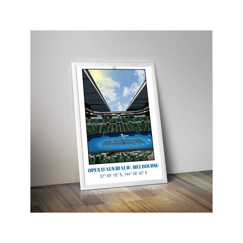 Affiche TRENTE A du Stade de l'Open d'Australie Melbourne 50x70cm